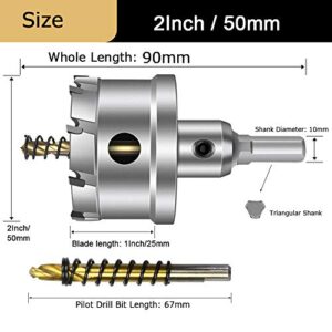 ASNOMY 8PCS Large TCT Hole Saw Kit for Hard Metal, 5/8"-2-3/8" (16-60mm) Carbide Tipped Hole Saw Hole Cutter with Titanium-Plated Pilot Drill bit for Metal, Stainless Steel, Iron, Wood, Plastic