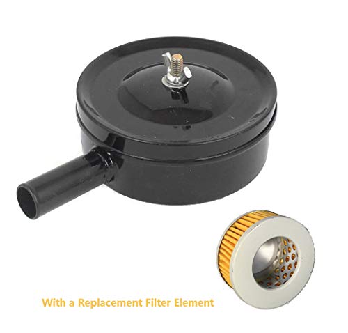 1/2" PT 20mm Thread Compressor Air Intake Filter Metal Silencer Noise Muffler with a Replacement Element