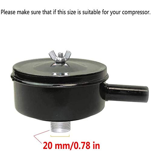 1/2" PT 20mm Thread Compressor Air Intake Filter Metal Silencer Noise Muffler with a Replacement Element