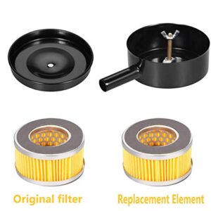 1/2" PT 20mm Thread Compressor Air Intake Filter Metal Silencer Noise Muffler with a Replacement Element