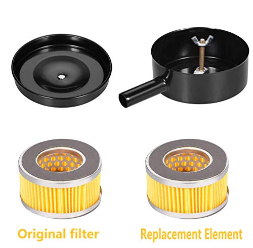 1/2" PT 20mm Thread Compressor Air Intake Filter Metal Silencer Noise Muffler with a Replacement Element