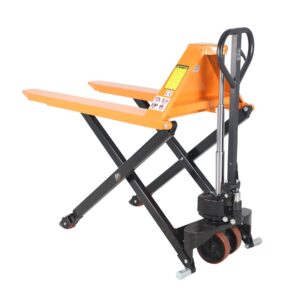 apollolift manual pallet jack, scissor pallet trucks, pallet lift 2200lbs capacity 45" lx27 w fork 3.3'' lowered 31.5'' raised height