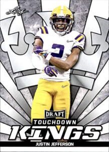 2020 leaf draft touchdown kings #87 justin jefferson football card