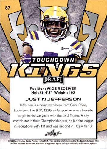 2020 Leaf Draft Touchdown Kings #87 Justin Jefferson Football Card