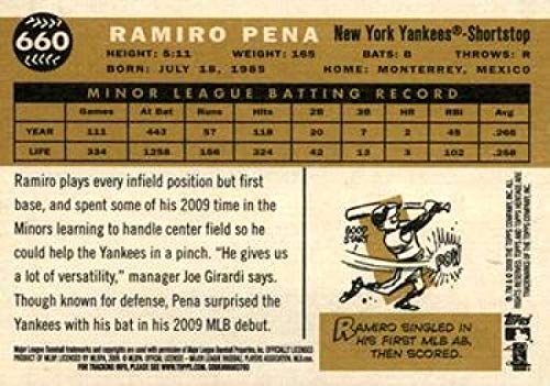 2009 Topps Heritage #660 Ramiro Pena New York Yankees (High Series) MLB Baseball Card (RC - Rookie Card) NM-MT