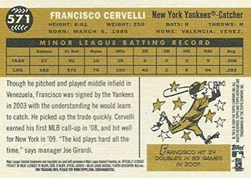 2009 Topps Heritage #571 Francisco Cervelli New York Yankees (High Series) MLB Baseball Card (RC - Rookie Card) NM-MT