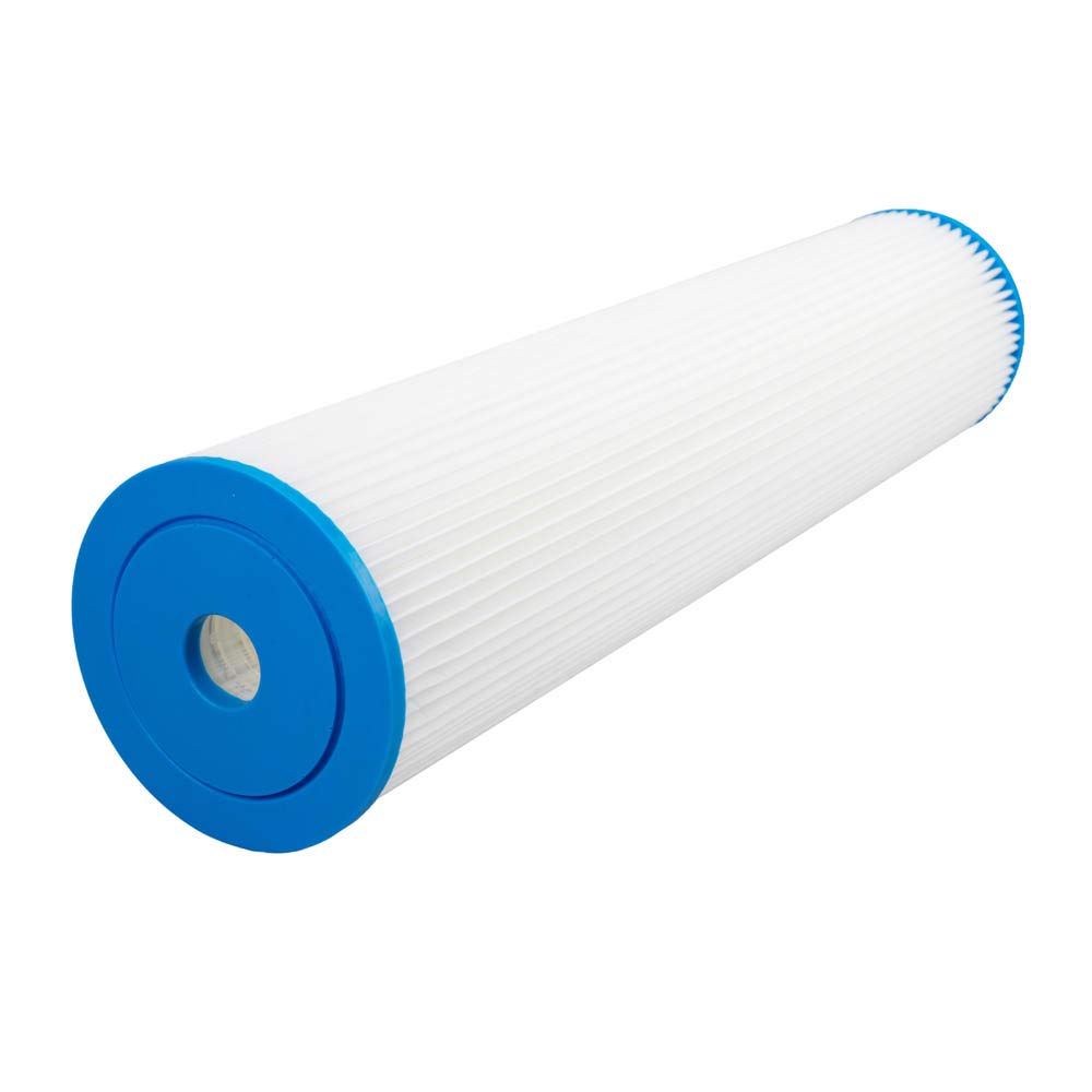 Clear Choice Sediment Filter Cartridge 20 Micron 20in X 4.50in 14k Gal. Replacement for Pentek 255495-43 ECP20-20BB S1-20BB, Pelican PBB-P20-20, Flow-Max FM-BB-20-20, 8-Pk