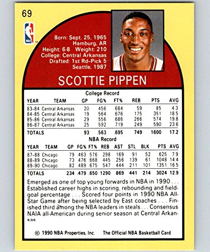 1990-91 NBA Hoops #69 Scottie Pippen Chicago Bulls Official Basketball Trading Card