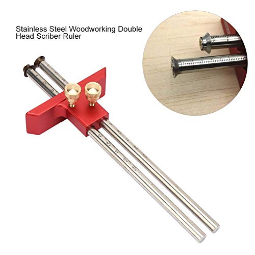 YWBL-WH Double Head Scriber Stainless Steel Woodworking Marking Gauge Scriber Ruler Wood Scribe Tool