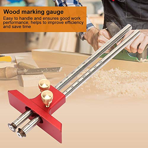 YWBL-WH Double Head Scriber Stainless Steel Woodworking Marking Gauge Scriber Ruler Wood Scribe Tool