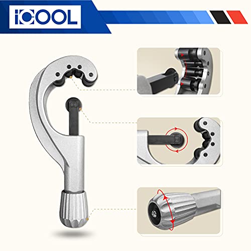 ICOOL Tubing Cutter 3/16 to 2-5/8 Inch (5-67 mm) for Aluminum Copper Brass PVC Pipe Thin Stainless Steel Tube, with Extra Blade