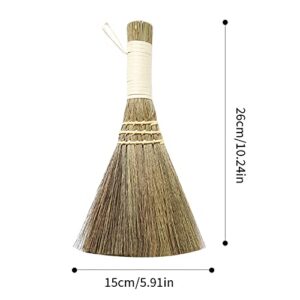 Forart Angle Brooms Hand Made Straw Soft Broom with Short Handle, Household Angle Brooms Sweeping Cleaning Tools Household Supplies