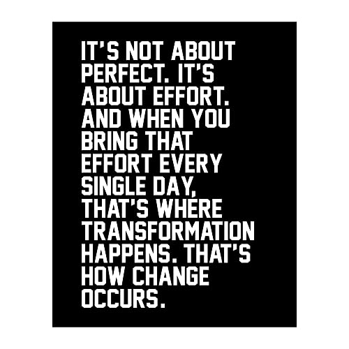 "It's Not About Perfect-It's About Effort"-Life Quotes Wall Art-8 x 10" Motivational Poster Print-Ready To Frame. Inspirational Home-Office-Classroom-Desk Decor. Perfect Sign to Inspire Effort!