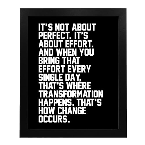 "It's Not About Perfect-It's About Effort"-Life Quotes Wall Art-8 x 10" Motivational Poster Print-Ready To Frame. Inspirational Home-Office-Classroom-Desk Decor. Perfect Sign to Inspire Effort!