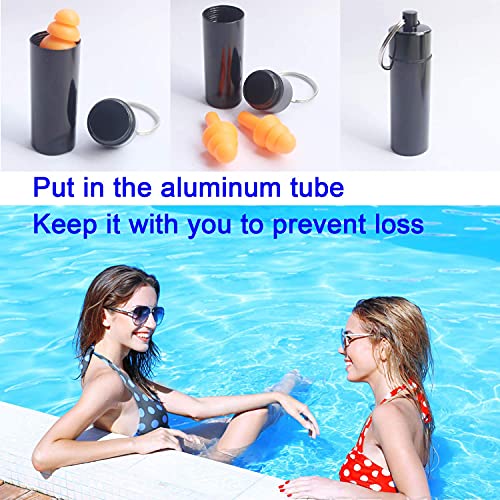 Earplugs for Sleeping, 9 Pairs Silicone Ear Plugs for Swimming with Aluminum Carry Case Noise Reduction for Learning, Hearing Protection, Concerts, Airplanes, Shooting for Woman, Man, Kids (9)