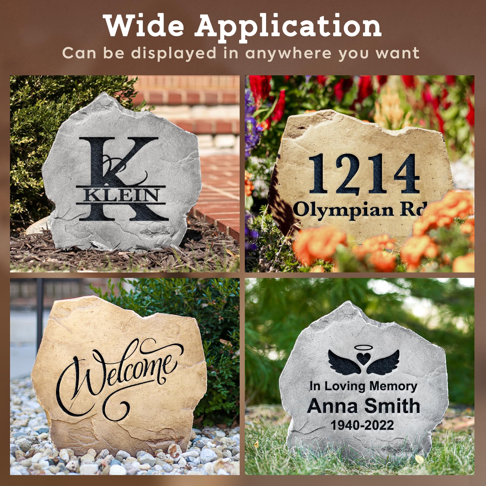 Personalized Address Stone - Address Marker - Sandstone Color - Address Marker - 15” W x 15” H