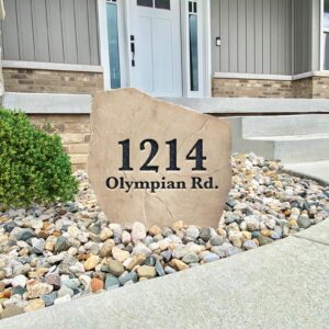 Personalized Address Stone - Address Marker - Sandstone Color - Address Marker - 15” W x 15” H