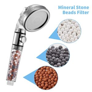 Filtration Stone Bead Balls for Filter Shower Head - Mineral Stone Beads for Purifying Water (Red Gray White)