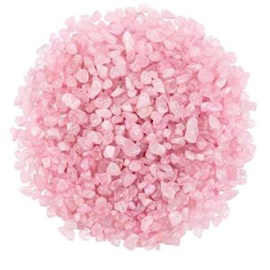 twdrer 2lb/950g small natural clear rose pink tumbled chips crushed stone irregular shaped quartz rock healing reiki crystal gemstone for jewelry making garden aquarium vase plant decoration(pink)