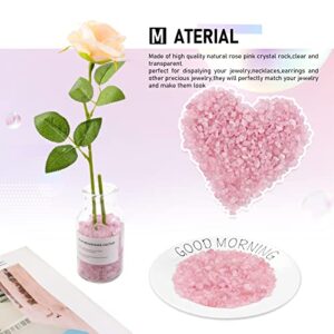 Twdrer 2lb/950g Small Natural Clear Rose Pink Tumbled Chips Crushed Stone Irregular Shaped Quartz Rock Healing Reiki Crystal Gemstone for Jewelry Making Garden Aquarium Vase Plant Decoration(Pink)