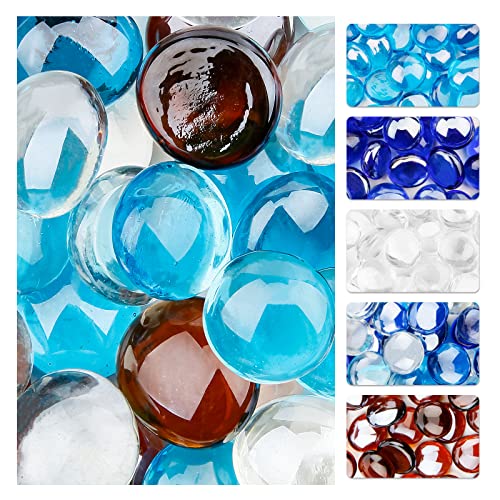 Utheer Fire Glass Beads for Fire Pit, 1/2 Inch Fire Glass for Propane Fire Pit, Fire Glass for Natural or Propane Fireplace, Fire Pit Glass Rocks Safe for Outdoors and Indoors Firepit Glass, 10 Pounds