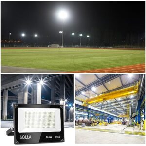 SOLLA 200W LED Flood Light, 20000lm 6000K Daylight White Super Bright Security Light Exterior Floodlight, Outdoor Lighting Fixture Landscape Spotlight for Yard, Garage, Rooftop, Stadiums, Courts