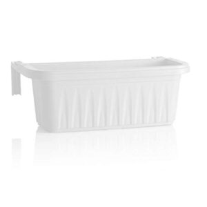 apollo exports international 24" adjustable railing planter, white