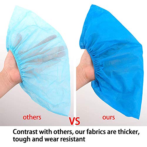 100pcs (50 Pairs) Non-woven Fabric Disposable Shoes Covers Elastic Band Breathable Dustproof Anti-slip Shoe Covers(Blue)