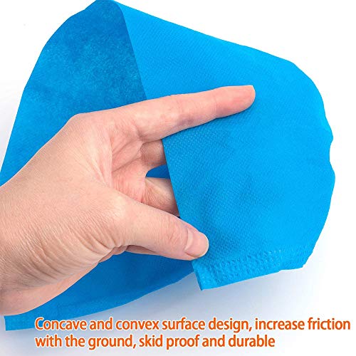 100pcs (50 Pairs) Non-woven Fabric Disposable Shoes Covers Elastic Band Breathable Dustproof Anti-slip Shoe Covers(Blue)