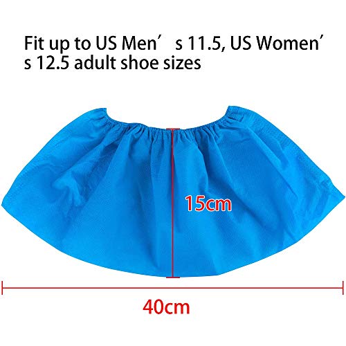 100pcs (50 Pairs) Non-woven Fabric Disposable Shoes Covers Elastic Band Breathable Dustproof Anti-slip Shoe Covers(Blue)