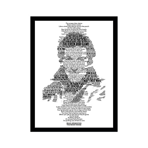 Bruce Springsteen - Thunder Road Music Wall Art Decor, This Ready to Frame Song Lyric Wall Art Poster Print is Good For Music Room, Pop-Rock Band Decor, Studio, And Room Decor, Unframed -11 x 14”