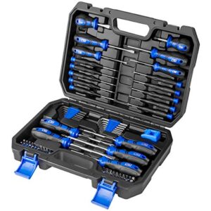 prostormer magnetic screwdriver set, 79-piece multi-purpose slotted/phillips screwdriver kit with precision screwdrivers, allen wrench set and screwdriver bits for diy and repair works