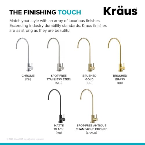 Kraus FF-100SFS Purita 100% Lead-Free Kitchen Water Filter Faucet, Spot Free Stainless Steel, 12 Inch