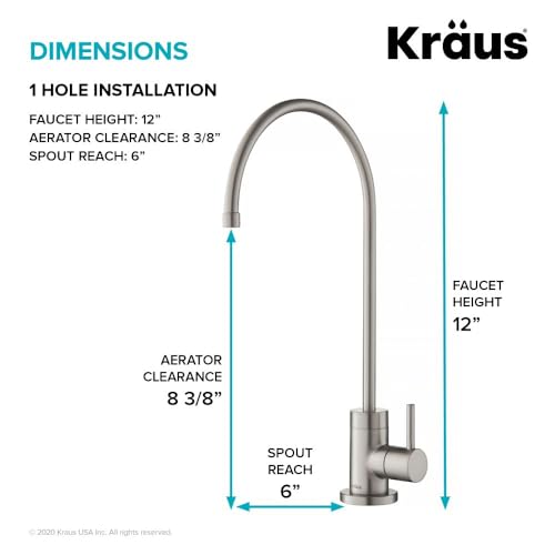 Kraus FF-100SFS Purita 100% Lead-Free Kitchen Water Filter Faucet, Spot Free Stainless Steel, 12 Inch