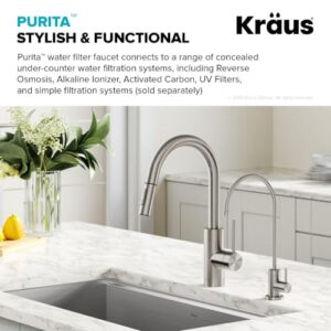 Kraus FF-100SFS Purita 100% Lead-Free Kitchen Water Filter Faucet, Spot Free Stainless Steel, 12 Inch