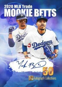 2020 mookie betts facsimile autograph new first card in dodgers blue