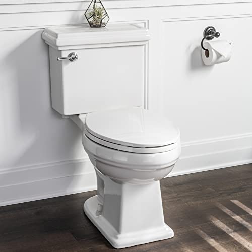 Miseno MNO240C2BWH Miseno MNO240C Santi Two-Piece High-Efficiency Toilet with Elongated Chair Height Bowl - Includes Soft Close Seat, Wax Ring Kit, and Classic Style Tank Lid