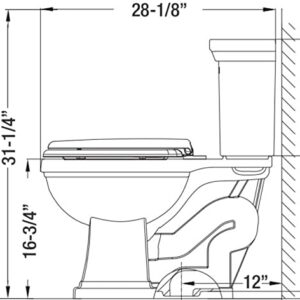 Miseno MNO240C2BWH Miseno MNO240C Santi Two-Piece High-Efficiency Toilet with Elongated Chair Height Bowl - Includes Soft Close Seat, Wax Ring Kit, and Classic Style Tank Lid