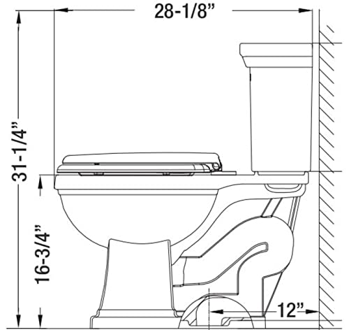 Miseno MNO240C2BWH Miseno MNO240C Santi Two-Piece High-Efficiency Toilet with Elongated Chair Height Bowl - Includes Soft Close Seat, Wax Ring Kit, and Classic Style Tank Lid