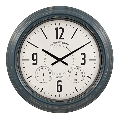 La Crosse Clock 433-3838 18.4" Hamilton Indoor/Outdoor Metal Analog Quartz Clock