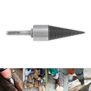 ChgImposs 30MM/1.18Inch Steel Speedy Firewood Drill Bit, Wood Splitter Screw Cone Heavy Duty Splitting Cone Driver Portable Wood Cut Tool for Hand Drill Stick Copper(Round Handle)