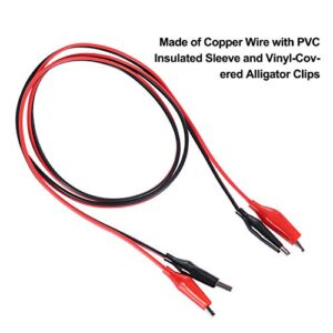 QXUJI 5 Groups 1M Test Leads Set with Alligator Clips,Red and Black Alligator Clips, Clips Electrical, Double-Ended Jumper Wires