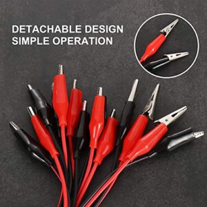 QXUJI 5 Groups 1M Test Leads Set with Alligator Clips,Red and Black Alligator Clips, Clips Electrical, Double-Ended Jumper Wires