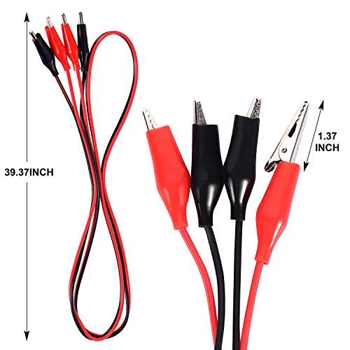 QXUJI 5 Groups 1M Test Leads Set with Alligator Clips,Red and Black Alligator Clips, Clips Electrical, Double-Ended Jumper Wires