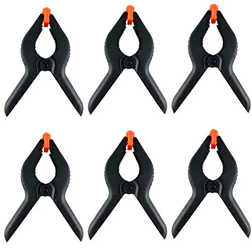 WAENLIR 6 Piece 6.5 inch Nylon Spring Clamp Set Plastics Clips for backdrop, Wood Working, Photography, Craft, Art DIY