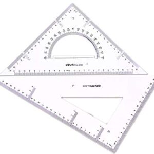 Large Triangle Ruler Square Set,Triangle Protractor,2 Pieces (Size 3)