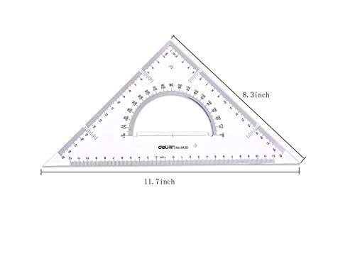 Large Triangle Ruler Square Set,Triangle Protractor,2 Pieces (Size 3)