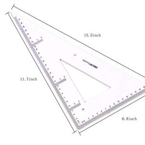 Large Triangle Ruler Square Set,Triangle Protractor,2 Pieces (Size 3)