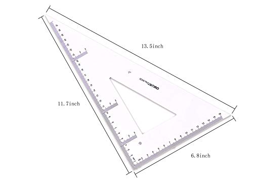 Large Triangle Ruler Square Set,Triangle Protractor,2 Pieces (Size 3)