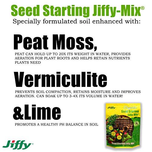 Jiffy Natural & Organic Seed Starting Soil Mix, 10 QT, 2-Pack